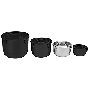 CVault 4 Liter Airtight Humidor Storage Container for Herbs, Weed, Spices, Food - Stainless Steel Harvest Container w/ Humidity Pack