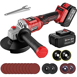 SILVEL Cordless Angle Grinder, 21V Cordless Grinders Tools with 3.0Ah Lithium-Ion Battery, Charger, 2 Position Handle, 4-1/2inch with 8500RPM Brushless Motor Cordless Grinder for Metal, Wood