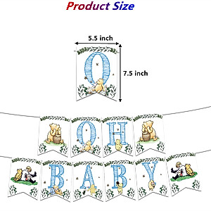 Winnie Oh Baby Banner for The Pooh Baby Shower Decorations Classic Winnie 1 St Birthday Party Supplies Cute Winnie Banner For Winnie Bee Theme Party Banners and Signs