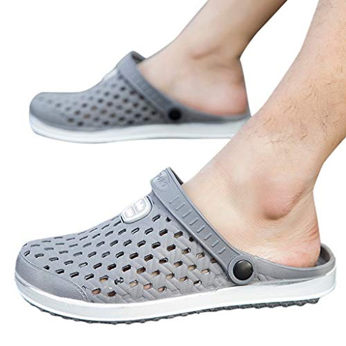 KANGMOON Mens Mesh Sandals Garden Clog Shoes Breathable Outdoor Slippers Lightweight Walking Sandals