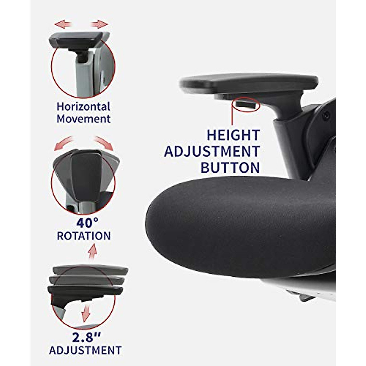 CLATINA Ergonomic High Swivel Executive Chair with Adjustable Height 3D Arm Rest Lumbar Support and Mesh Back for Home Office Black BIFMA Certification No. 5.1