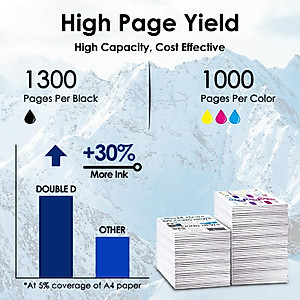 DOUBLE D 934 and 935 Ink Cartridges Compatible Replacement for HP 934XL 935XL High Yield for HP Officejet Pro 6830 6230 6835 6812 6815 6820 6220 6800 (1 Black,1 Cyan,1 Magenta,1 Yellow)