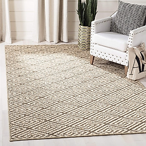 SAFAVIEH Palm Beach Collection Area Rug - 8' x 10', Beige & Brown, Sisal Design, Non-Shedding & Easy Care, Ideal for High Traffic Areas in Living Room, Bedroom (PAB360B)