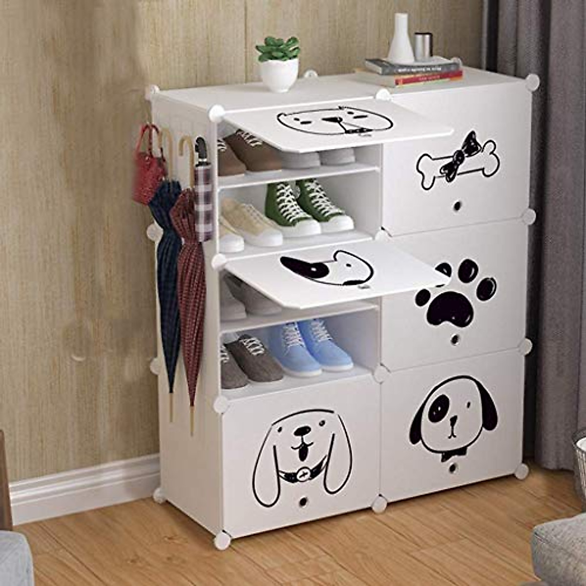 JAHH Plastic Shoe Rack, Multi-layer Space-saving Home Simple Multifunctional Simple Shoe Cabinet