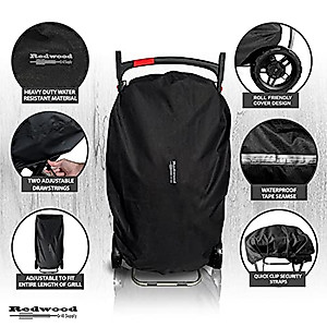 Weber Traveler Grill Cover for Weber 9010001 Traveler Portable Gas Grill - Heavy Duty, Waterproof Taped Seams by Redwood Grill Supply