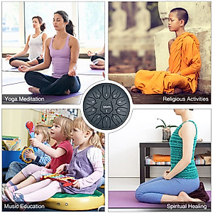 LEKATO Steel Tongue Drum 6 Inch 11 Note,Rain Drum for Outside Garden Handpan Drum for Musical Education Zen Meditation Yoga,perfect for Families/Friends, Navy Blue