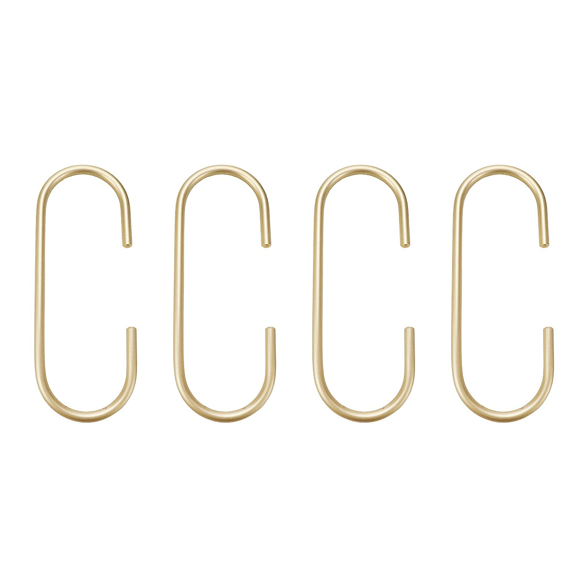 Faotup Aluminium Alloy C-Shape Hooks for Hanging Clothes Heavy Duty Clothes Hooks Closet Accessories Gold(Pack of 4)