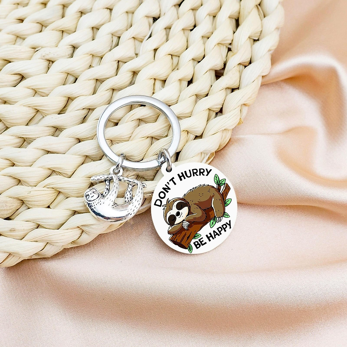 Ikacvb Cute Sloth Keychain Funny Sloth Gifts For Women Girls Sloth Lovers Birthday Gift Novelty Sloth Animal Keychain Gift Jewelry Small Sloth Party Favors Charm Car Key Chain Gifts