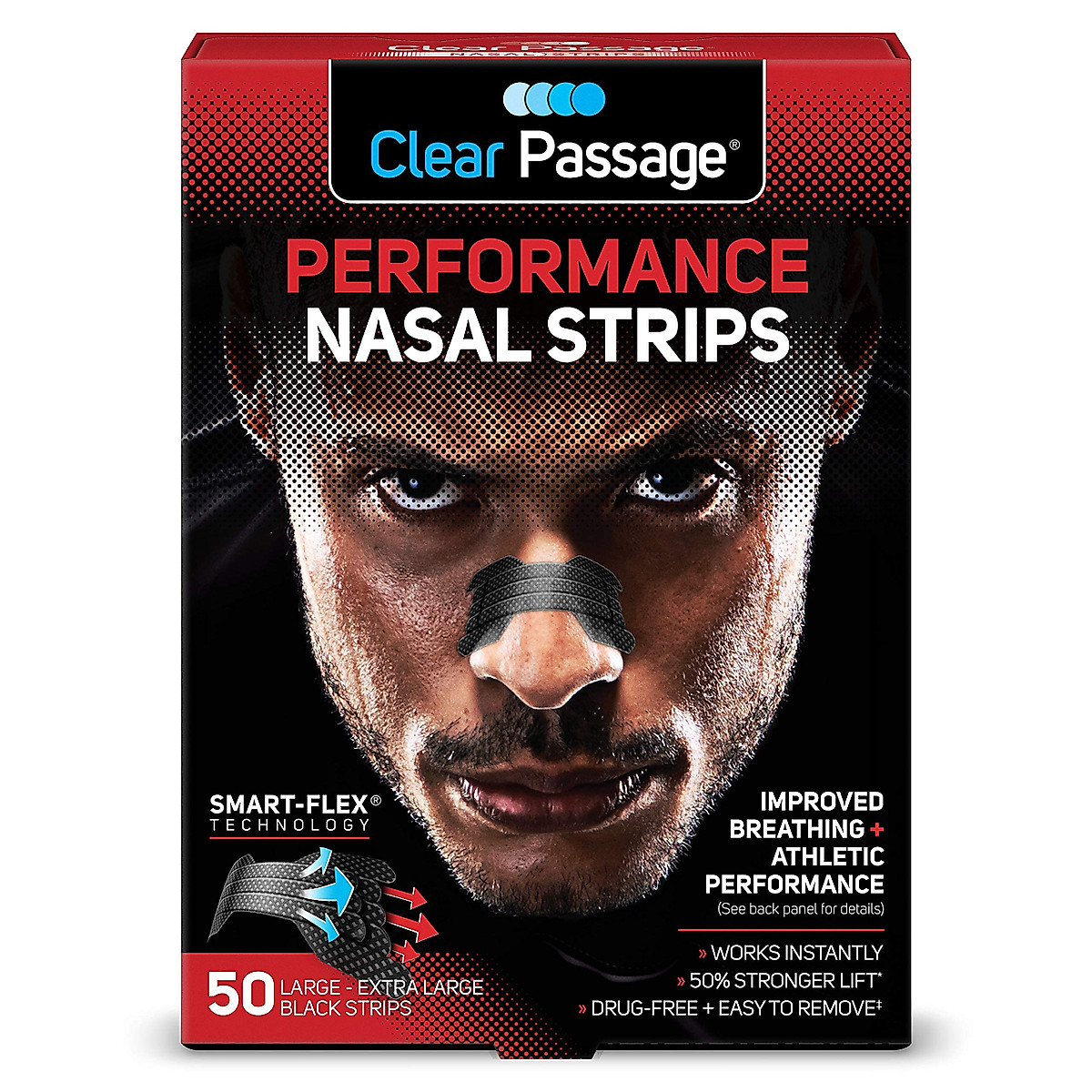 Care Science Waterproof Kinesiology Tape, 40 ct, Precut Strips (2 Rolls), Black + Clear Passage Performance Nasal Strips for Athletes, Black, 50 Count Bundle
