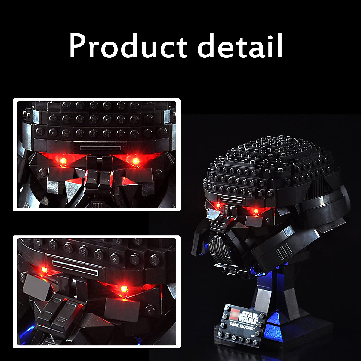 LED Light Set for Lego Dark Trooper Helmet 75343 (NOT Included The Lego Sets)