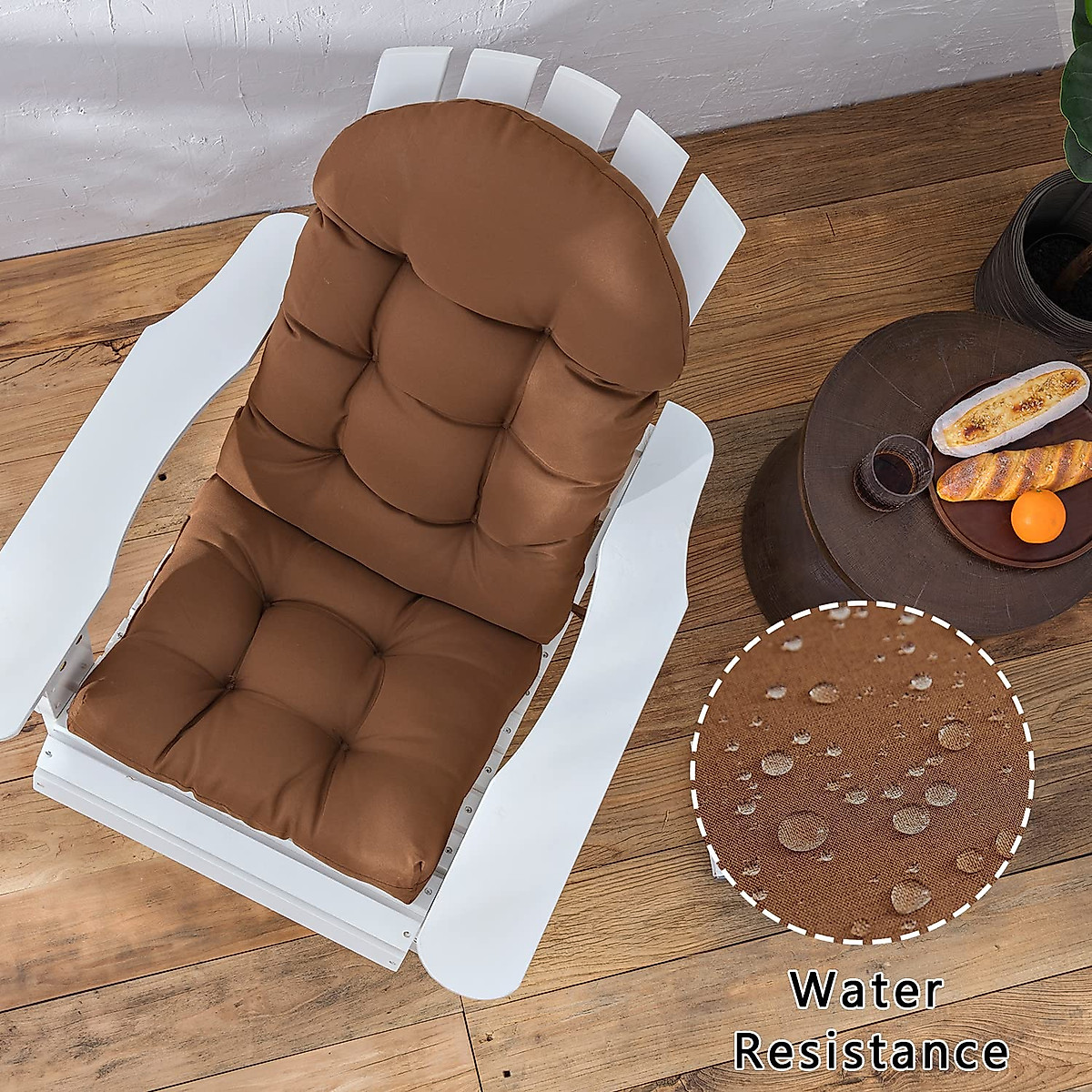 Enipate Weather Resistant Cushions for Adirondack Chair High Back Indoor Outdoor Patio Tufted Lounge Cushion Seat Pads