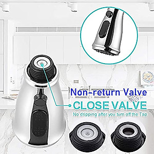LikeHome Pull Out Spray Head for Pull Down Kitchen Faucet 3 Function Replacement Part for Pull Down Sink in Chrome Finish