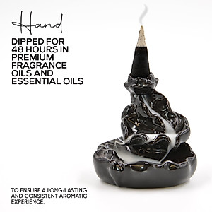 Japanese Cherry Blossom Charcoal Incense Cones 2" BACKFLOW - 60 Pack - Natural Scented Cones Handmade Hand Dipped