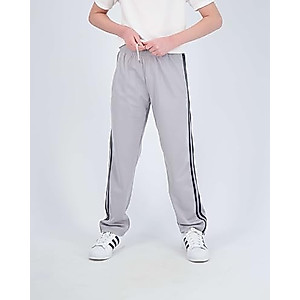 Real Essentials 3 Pack: Boys Active Tricot Sweatpants Track Pant Basketball Athletic Fashion Teen Sweat Pants Soccer Casual Girls Lounge Open Bottom Fleece Tiro Activewear Training -Set 1,S (8-10)