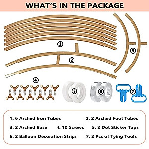 Prolee 7.2ft Golden Metal Arch With Upgraded Self Standing Base, Metal Balloon Arch Extra Thick Tube For Extra Sturdy, Balloon Holder for Birthday Party, Wedding Decoration