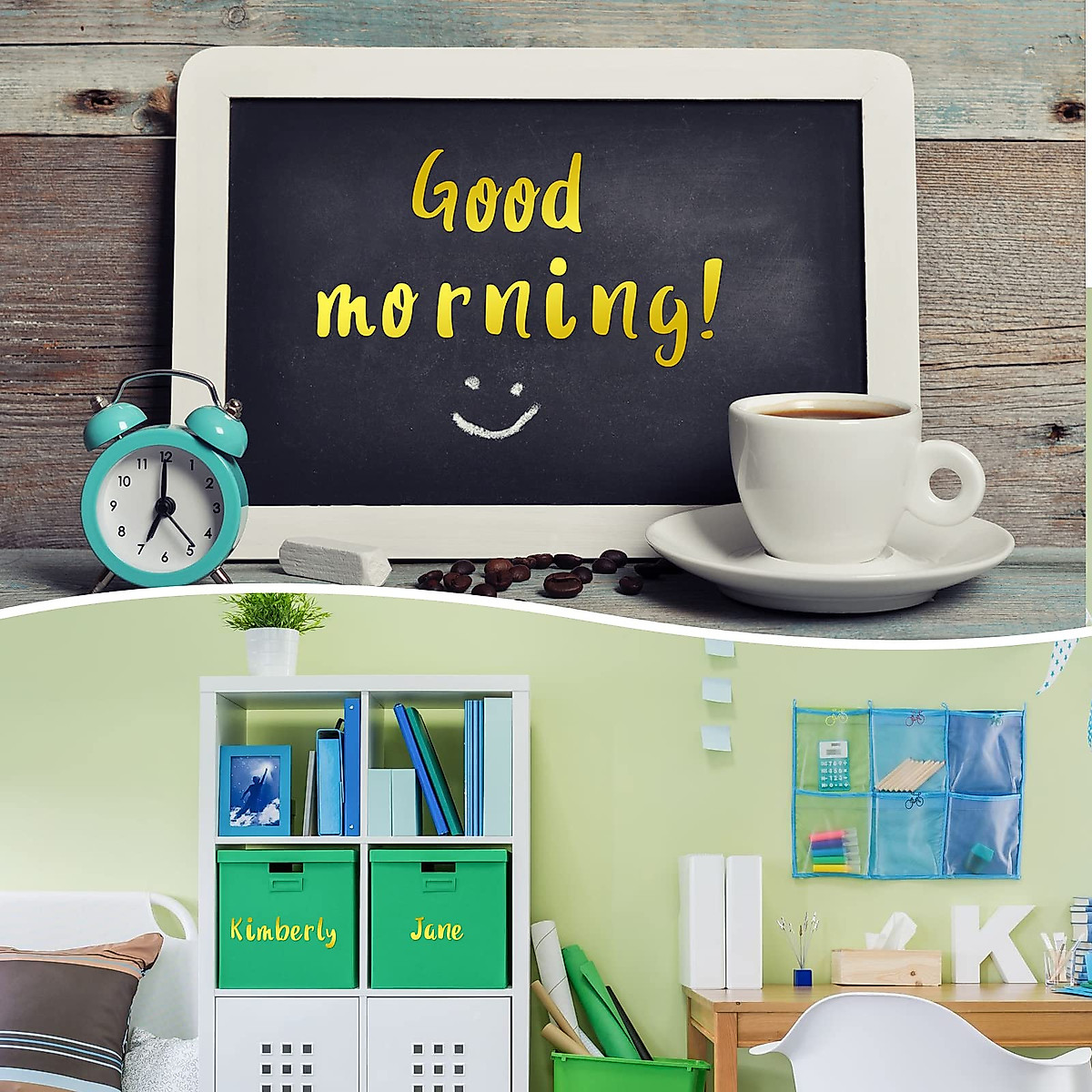 Outus 576 Pieces 8 Sheets Letters Stickers Self Adhesive Vinyl Letter Alphabet Number Stickers Mailbox Numbers Sticker, Decals for Classroom Decor, Sign, Door(Gold,1 Inch)