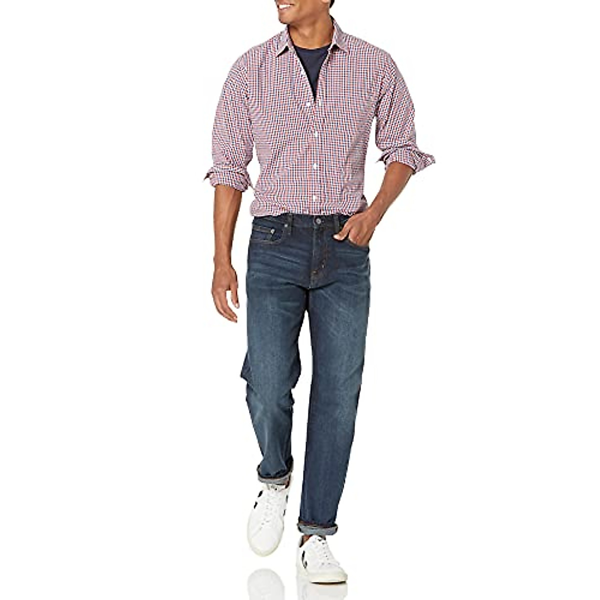 Amazon Essentials Men's Athletic-Fit Stretch Jeans - Dark Wash, 36W x 30L