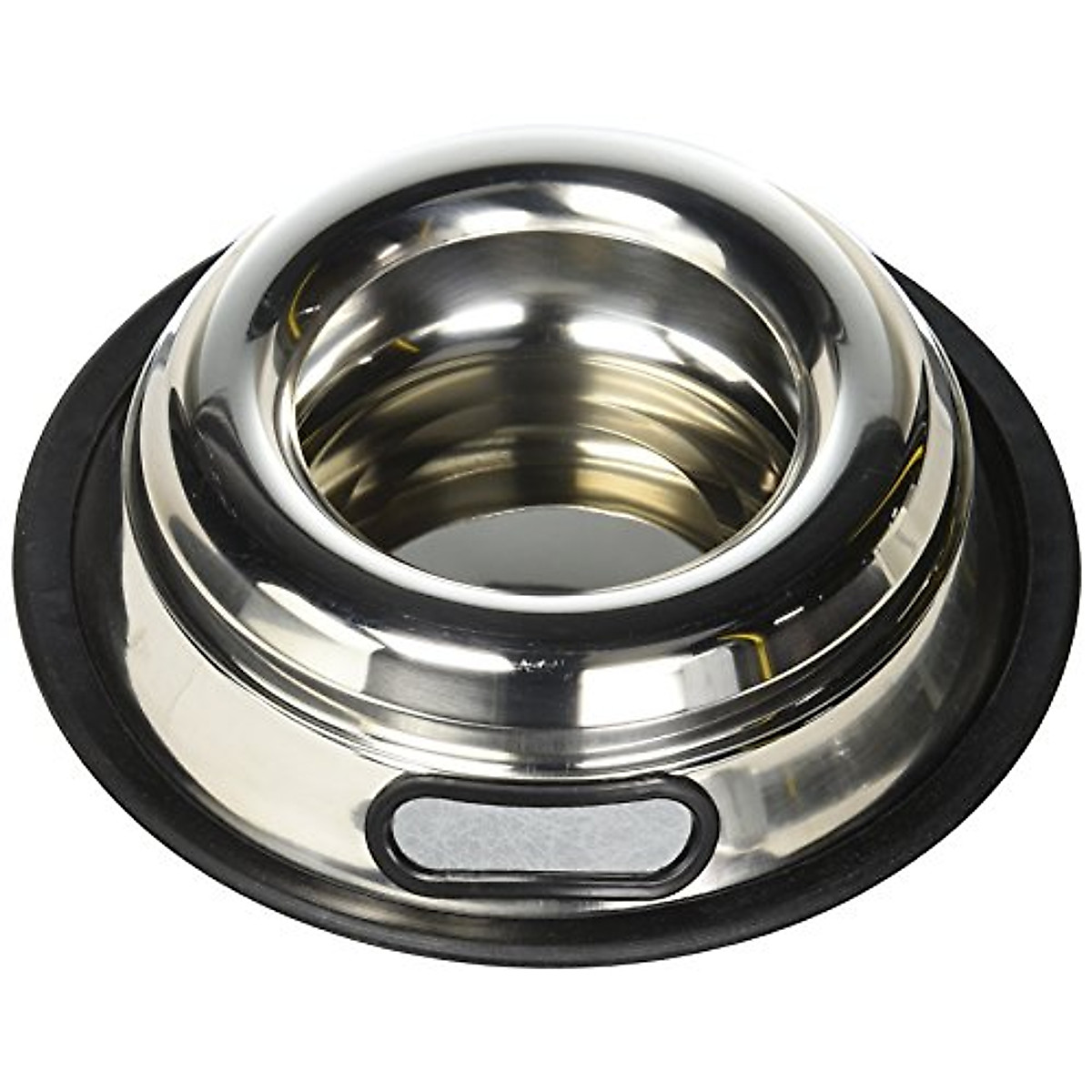 Indipets Stainless Steel Spill Proof Splash Free Dog Bowl - 16oz - Removable Cover and Easy Pick Up Grip Handle