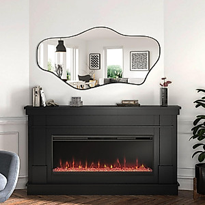 DAOYIJIAJU Large Irregular Mirror, Asymmetrical Wall Mirror, 47.2"x21" Unique Shaped Mirror, Modern Oblong Mirrors for Living Room Bathroom Bedroom Entryway Fireplace