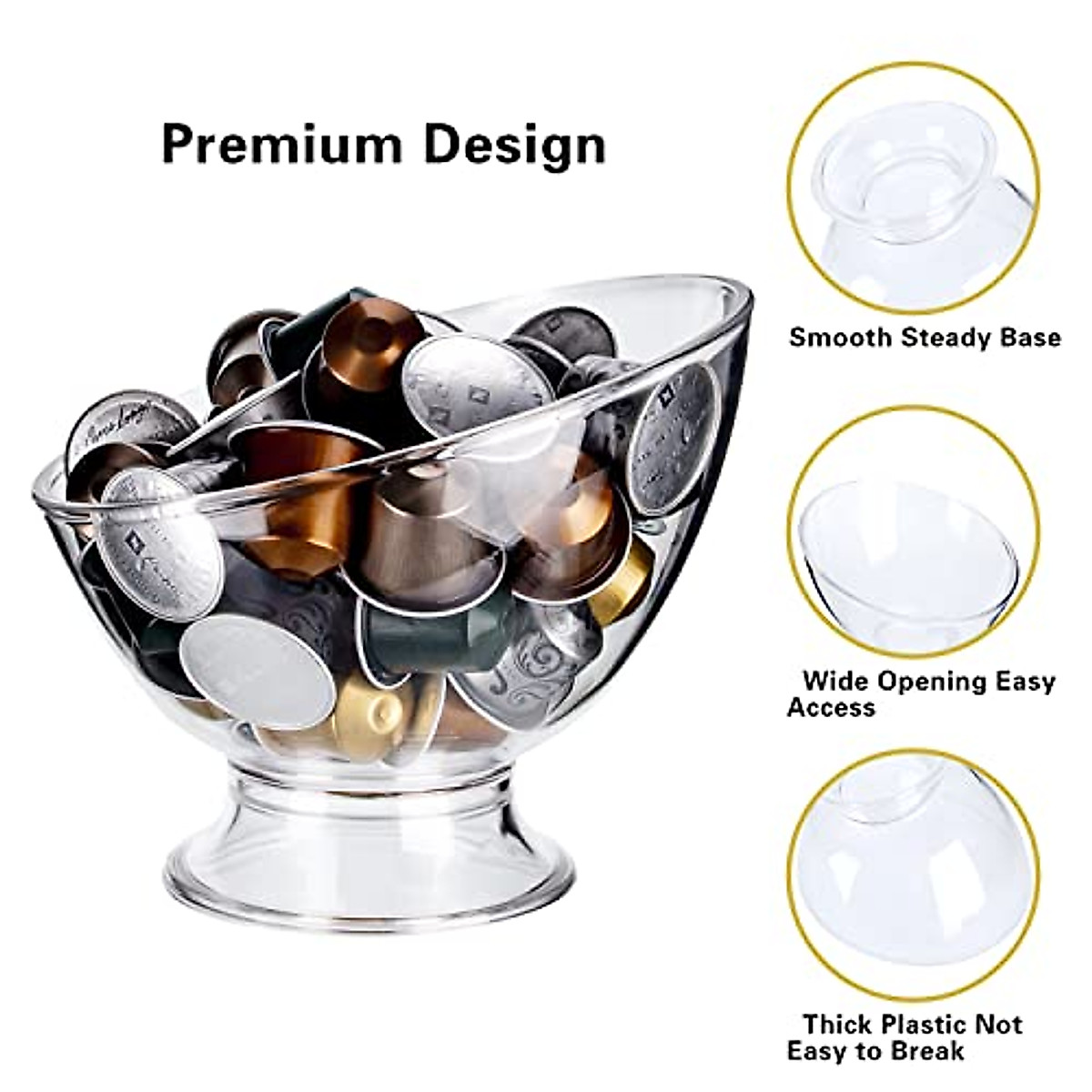MOLFUJ Coffee Pod Holder, Clear K Cup Holder Plastic, Espresso Coffee Pod Holders for Counter Small, Coffee Pod Storage for K Cups, Capsule Organizer Creamer Holder for Coffee Bar