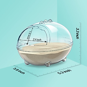 lazYYzal Hamster Bathroom,Hamster Bathtub Box,dust Bath for Hamster,Hamster Sand Bath Container,Hamster Bath,Hamster Bathing Bowl,Transparent Beds,Hamster Bathtub Toilet for Hamster Accessories (S)