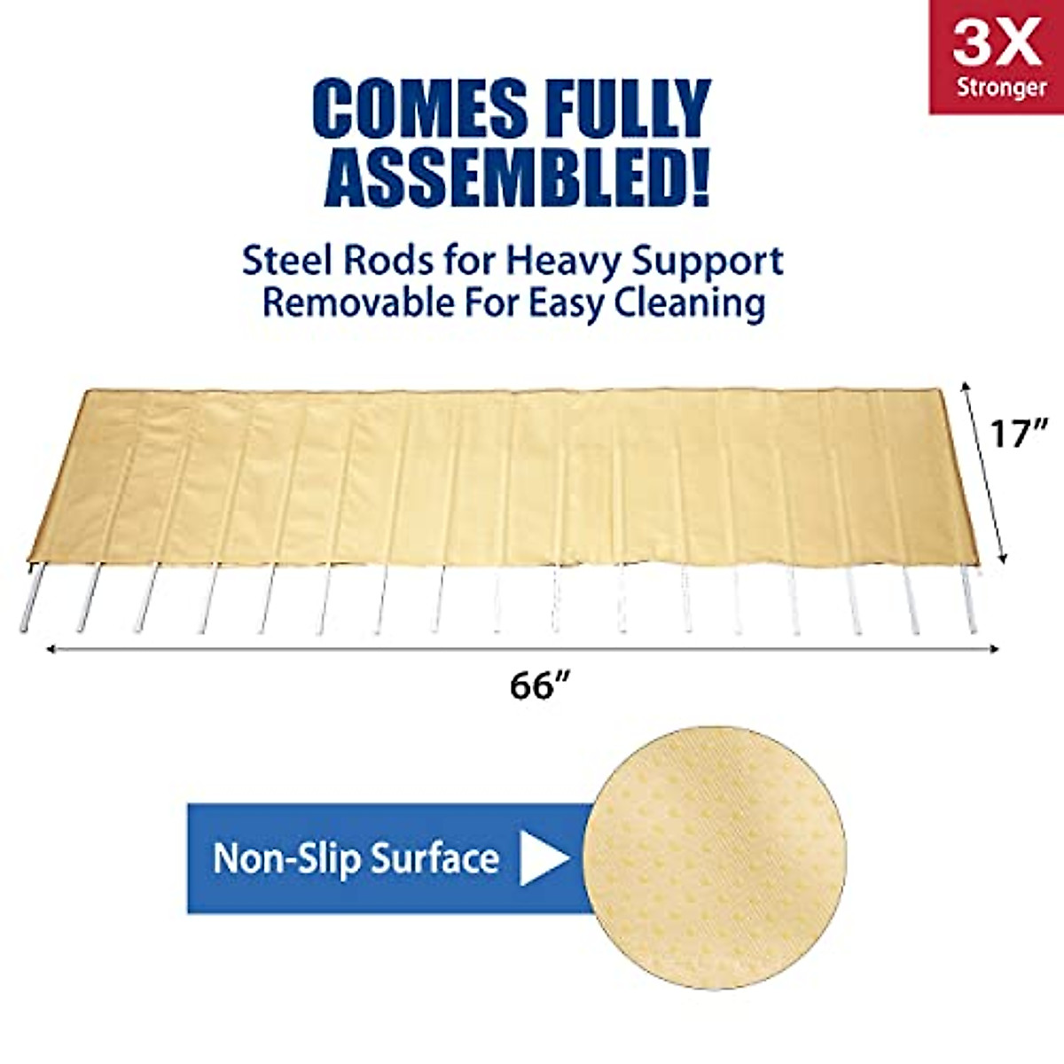 Product Trend Furniture Fix Steel for Chair, Sofa, Loveseat, Mattress, or Couch-Cushion Support, Supercomfortable Nonslip Adjustable Seat Support, Extend Furniture Life, (66 x 17) Inches Deep (Beige)