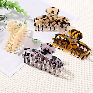 4 PCS 3.7 Inch Large Hair Claw Clips Strong Hold Hair Clips Non-slip Accessories for Thin Hair Thick Hair for Women Girls