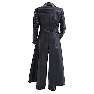 UGFashions Men's Protagonist Albert Wesker Evil Cosplay Costume Gaming Black Leather Trench Coat, Black - Resident Game Coat