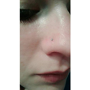 D.Bella Nose Rings 10Pcs 18G Nose Screw Rings Studs Surgical Steel Piercing Jewelry 2mm Clear CZ Silver