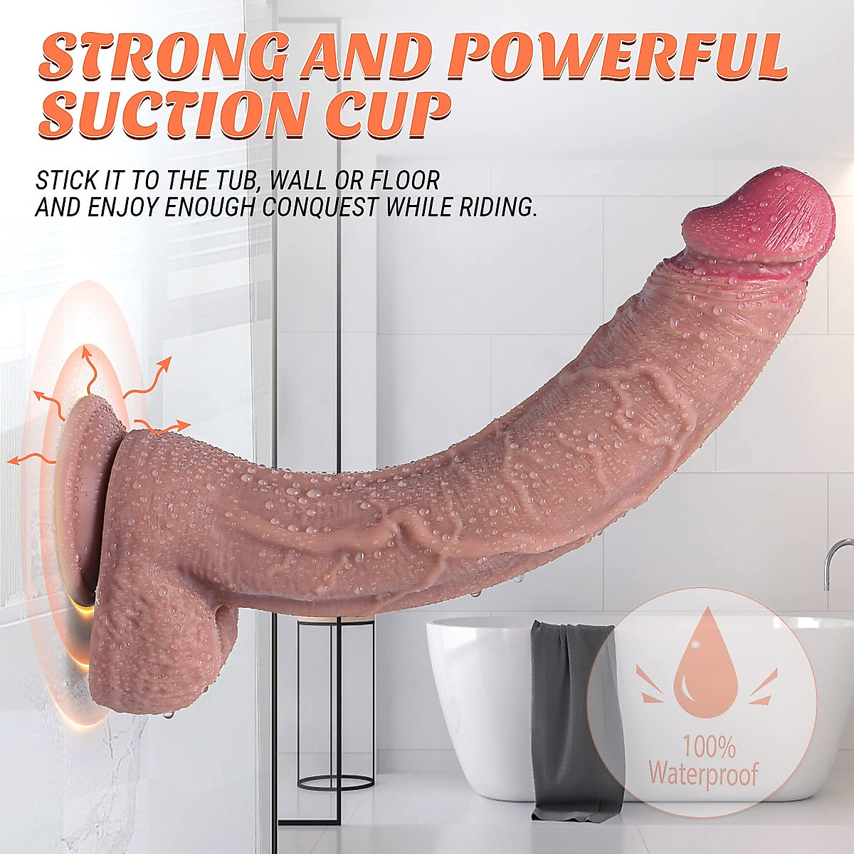 12 inch Dildo Realistic Huge Thick Anal Penis with Suction Cup, Adult and Gay for Silicone Sex Toys，Soft Thrusting Dildos for Women & Men