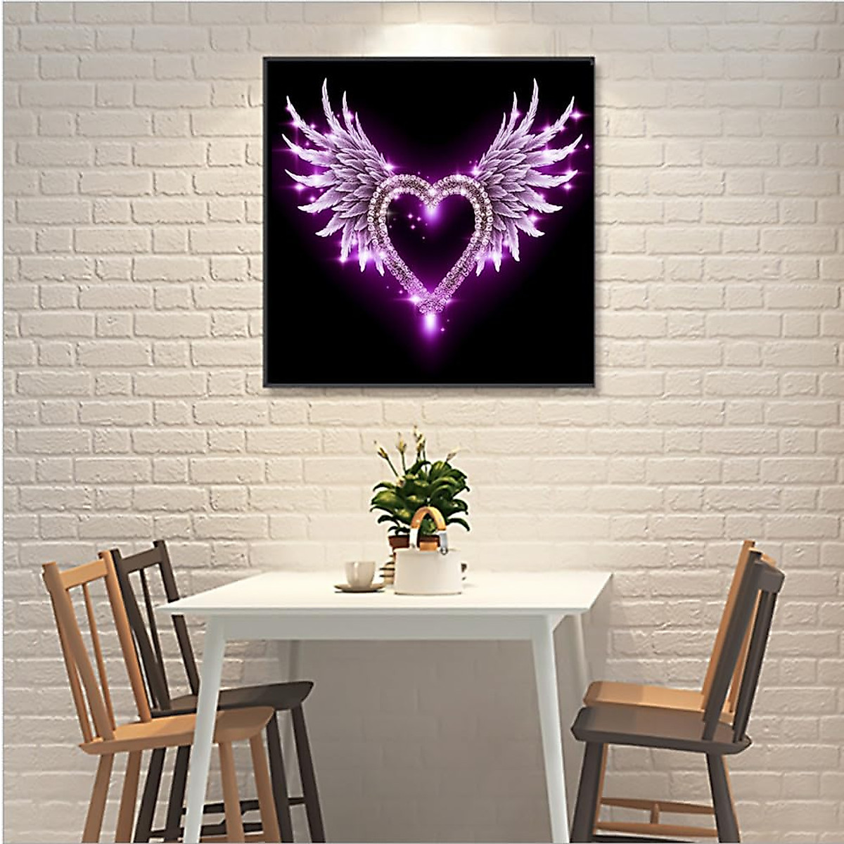 MaiYiYi Love Wings Paint with Diamonds 5D Full Round Diamond Painting Angel Love Wings Crystal Diamond Painting Set Diamond Painting Dots Art for Adult Kids Wall Art Decor (30X30 CM)