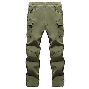 MAGCOMSEN Military Tactical Pants for Men - Fleece Lined Winter Waterproof Snowboarding Hiking Army Pants