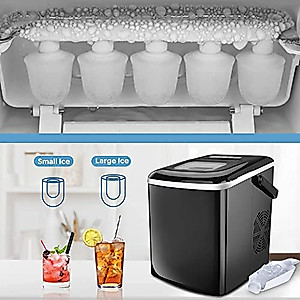Generic Ice Maker Portable and Compact Ice Maker Machine, Electric High Efficiency Express Clear Operation Control Panel with Ice Scoop, Home Mini Ice Machine, for Parties Mixed Drinks(Medium), white