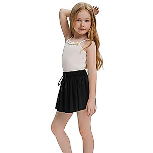 3 Pack Girls Flowy Shorts with Pockets 2 in 1 Youth Teen Kids Athletic Skirts Running Sports Dance Skort Size 6 Set 01