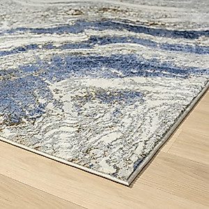LUXE WEAVERS Marble Abstract Area Rug, Blue 8x10
