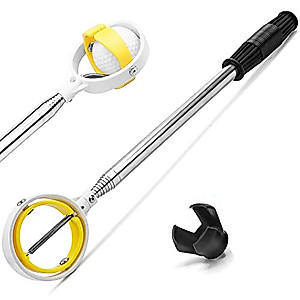 Golf Ball Retriever, Golf Ball Retriever Telescopic for Water with Spring Release-Ready Head, Ball Retriever Tool Golf with Grabber Tool, Golf Accessories Golf Gift for Men (1.3, 9ft)