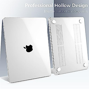 Batianda Compatible with New MacBook Air 15 inch Case 2024 M3 M2 Chip Model A3114/A2941, Hard Shell Case with Screen Protector TPU Keyboard Cover and OTG adapter, Crystal Clear