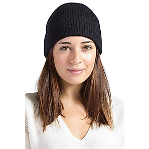 Fishers Finery Women's 100% Cashmere Beanie (Black)