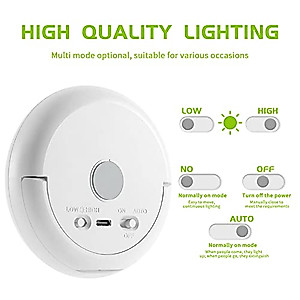 UYICOO Motion Sensor Night Light for Kids, Magnetic Adjustable Brightness Under Cabinet Lighting, 3000K USB Cordless Rechargeable Battery Lights Indoor for Hallway, Closet, Stair, Cabinet