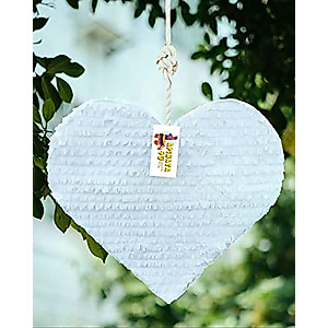 White Heart Pinata 16" Wedding Decoration Bridal Shower Party Heart Shaped Pinata Bride To Be Photo Prop