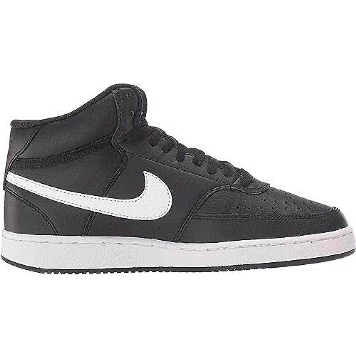 Nike Women's Court Vision Mid Sneaker, Black/White, 8 Regular US