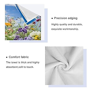 Flradish Flower Towels 3 Pack Bath Towels for Bathroom Set Soft Cotton Highly Absorbent Lightweight & Quickdry Towel Set 1 Bath Towel,1 Hand Towel,1 Washclothe