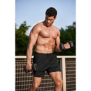 COOFANDY 5 Inch Running Shorts Men Fitted Workout Gym Shorts Mesh Lightweight Athletic Sports Exercise Jogger with Pockets