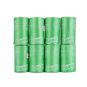 Glad Eco Friendly Dog Waste Bags - 8 Rolls of Lavender Scented Dog Waste Bags, 120 Bags in Total - Dog Waste Bags for All Dogs, Leak Proof and Strong Dog Poop Bags