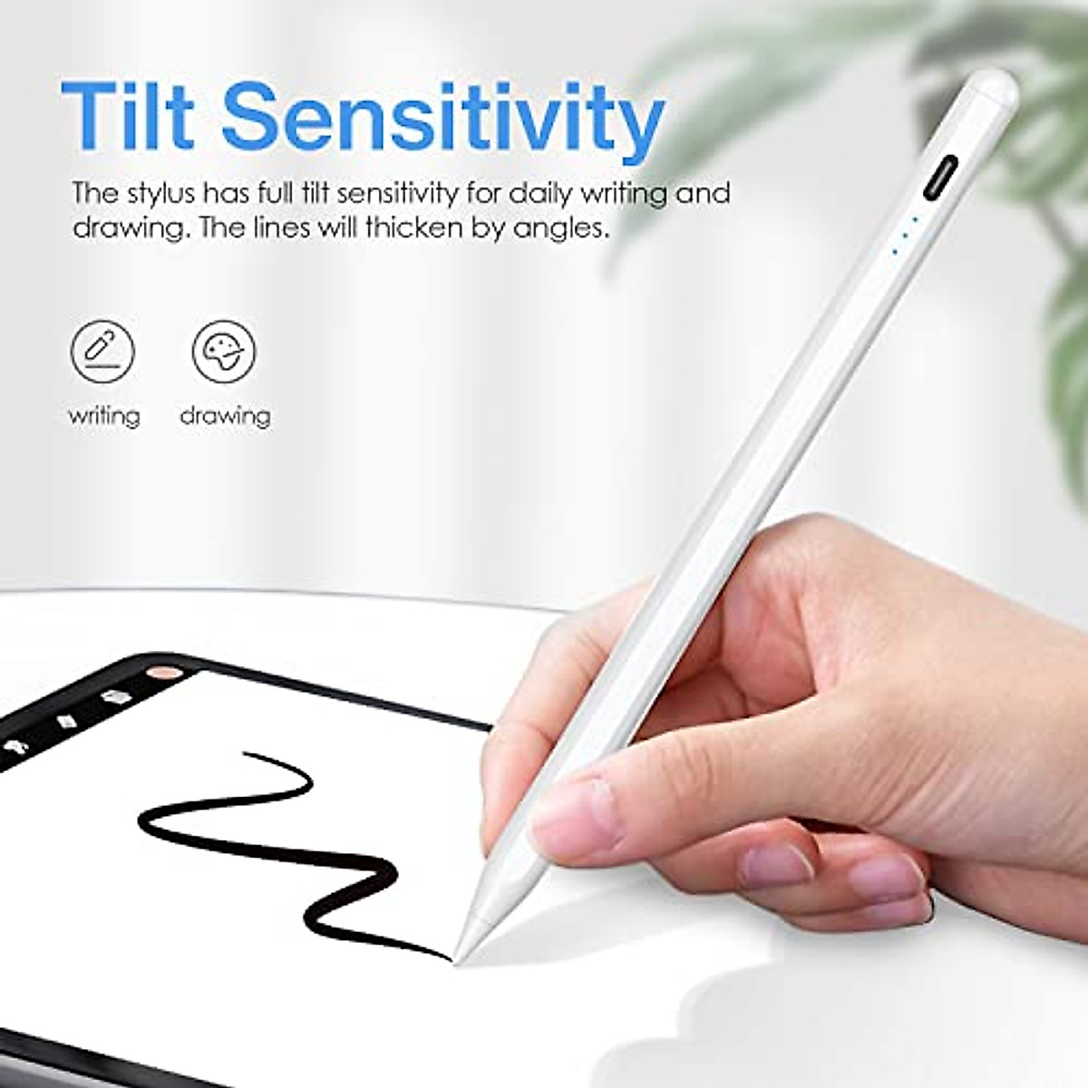 Stylus Pen for iPad 9th&10th Generation, Active Apple Pencil 1st / 2nd Generation for iPad 2018-2022, iPad Pencil Apple Pen for iPad Mini 6th, iPad Pro 11/12.9inch, iPad Air 3/4/5, iPad 6/7/8th, White