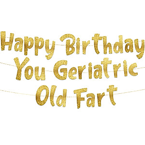 Hilarious Adult Birthday Gold Glitter Banner - Funny Birthday Party Supplies, Ideas, Gifts and Decorations