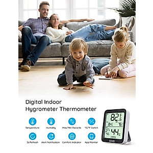 Govee Smart Humidifier H7141 Bundle with Govee Bluetooth Digital Hygrometer Indoor Thermometer, Room Humidity and Temperature Sensor Gauge with Remote App Monitoring, Large LCD Display