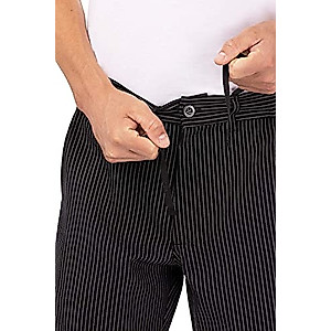 Chef Works Men's Professional Series Chef Pants, Gray Stripe, Medium