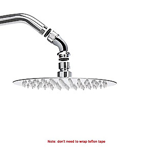 NearMoon Shower Elbow Adapter for Shower Head, Solid Brass 45°G1/2 Male to Female Shower Arm Extension Connector, Polish Chrome