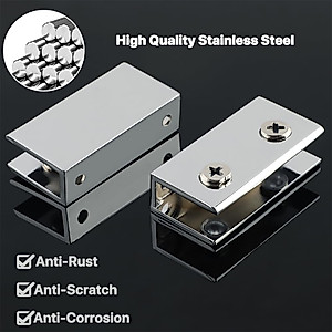 SAYAYO Glass Shelf for Bathroom, 1/3 Inch Thicken Tempered Floating Glass Shelves 24 Inch with Stainless Steel Brackets, 1 Pack, Clear